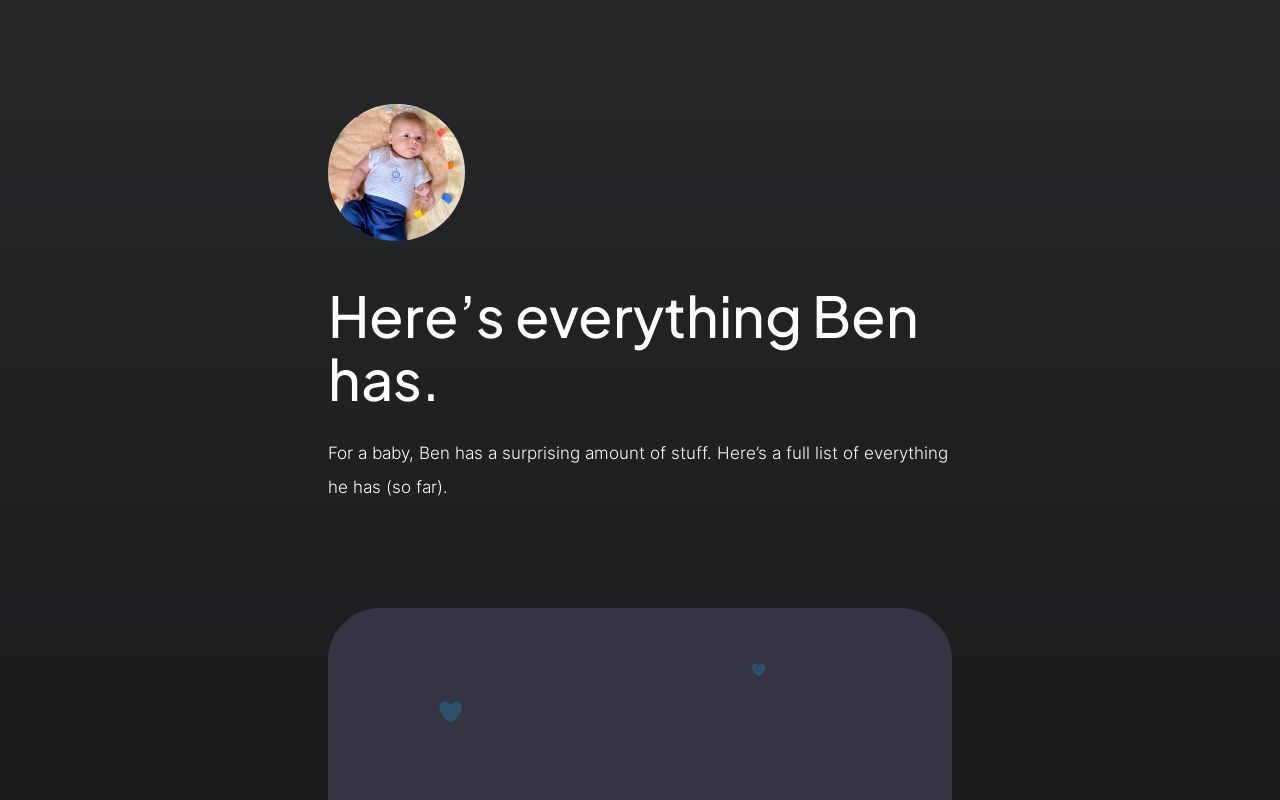 Everything Ben Has.